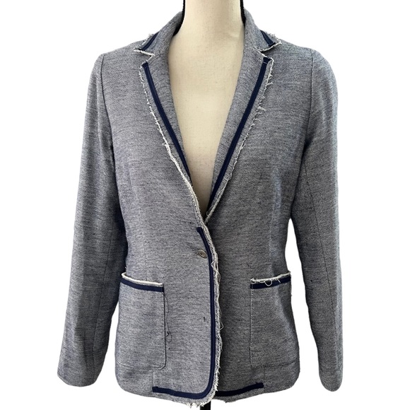 DREW | Jackets & Coats | Drew Blue Linen Blazer | Poshmark